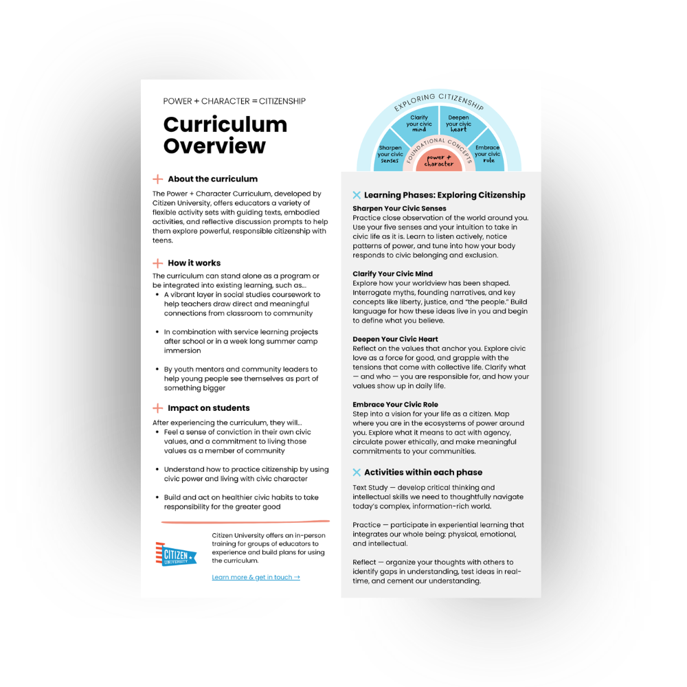 Power + Character Curriculum ⋆ Citizen University